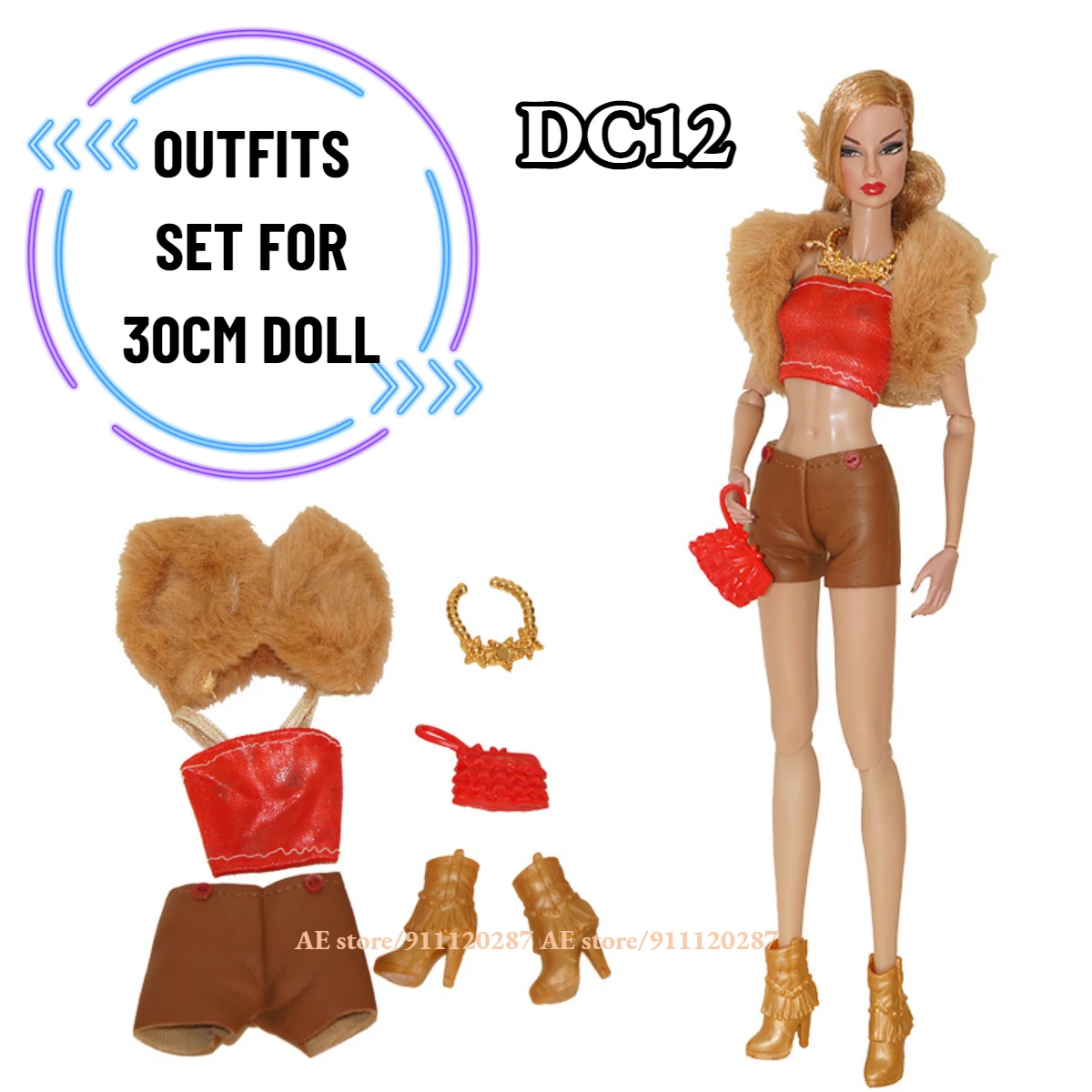 NEW-Clothings-Accessories-Shoes-Set-DC12-for-Barbie-Blyth-1-6-30cm-MH ...