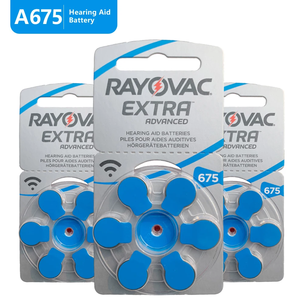 60PCS RAYOVAC EXTRA Zinc Air Hearing Aid Batteries 1.45V 675A A675 675 ...