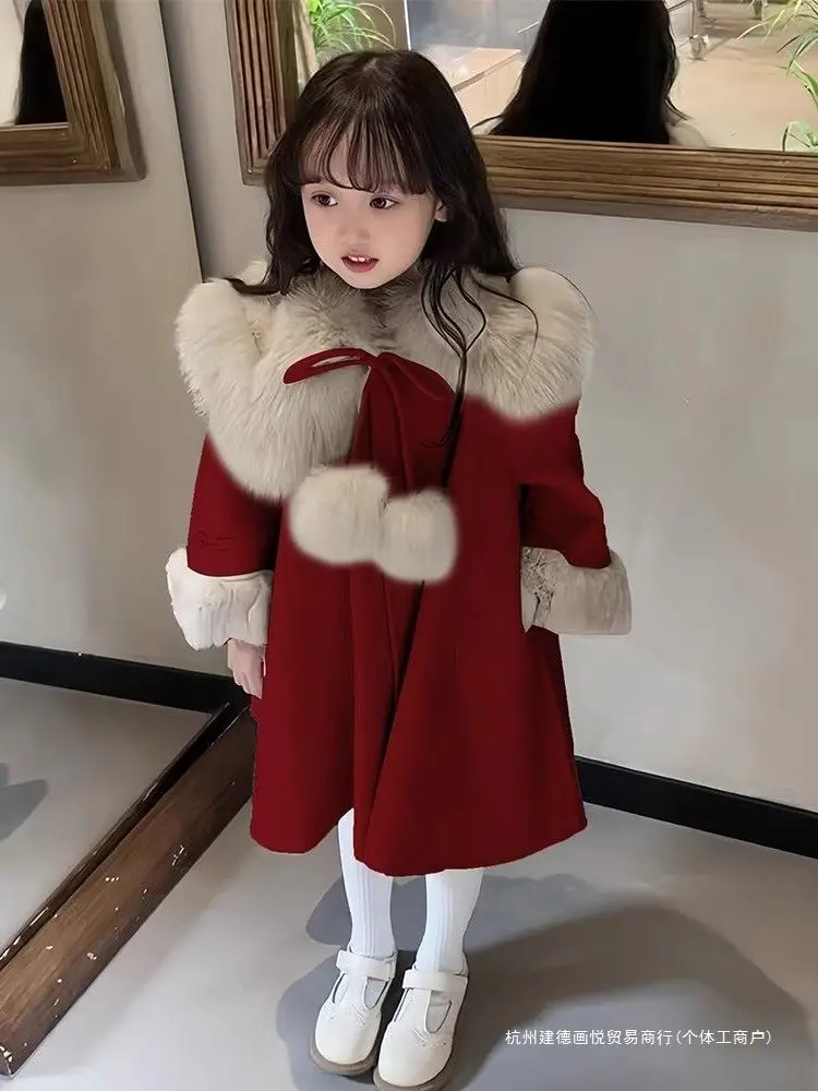 Winter Jacket Kids Girls Parkas Velve Warm Woolen Overcoat Coat For ...