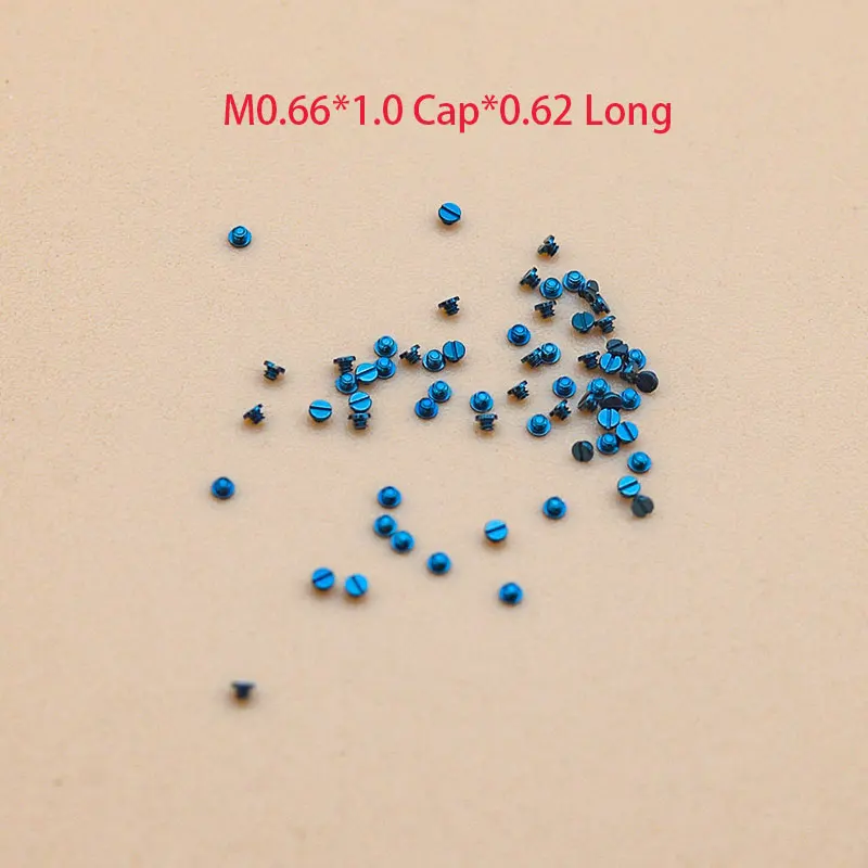 Blue Screw M0.66*1.0Cap*0.62 Long Mechanical Watch Movement Accessories ...