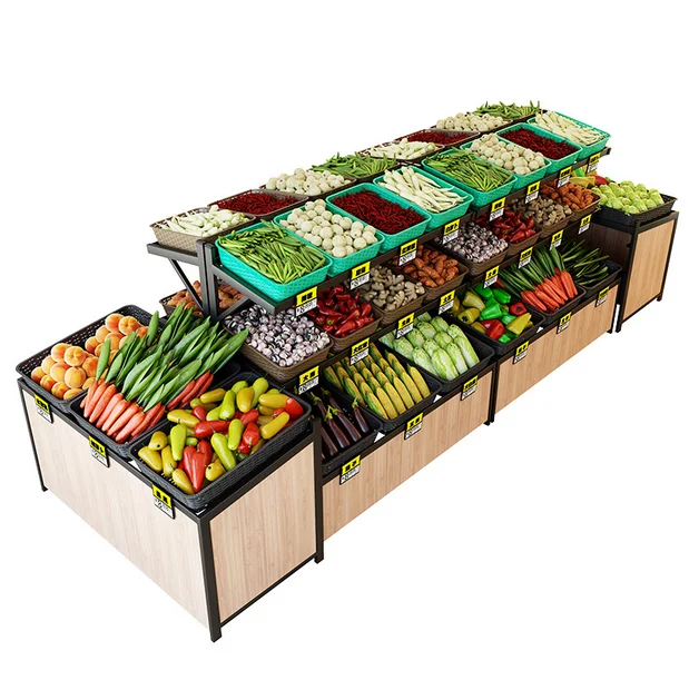 Fresh-supermarket-fruit-and-vegetable-shelf-fruit-store-fruit-and ...