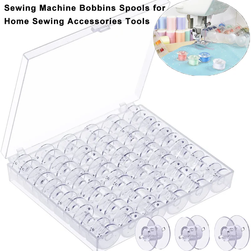 25Pcs Plastic Sewing Machine Bobbins Spools Clear Sewing Empty Bobbins ...
