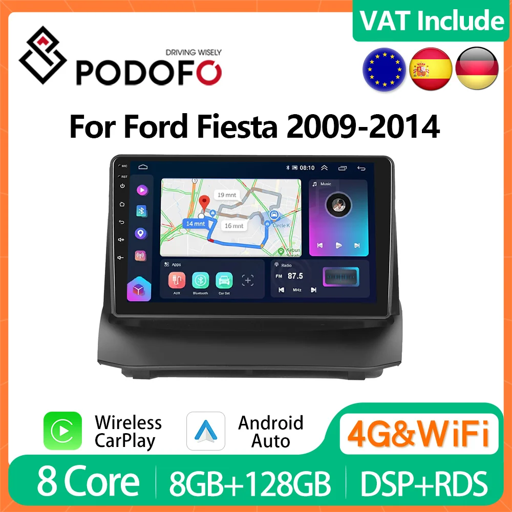 Podofo-REPRODUCTOR-Multimedia-para-coche-Ford-Fiesta-Unidad-Principal-est-reo-2Din-con-GPS-voz ...
