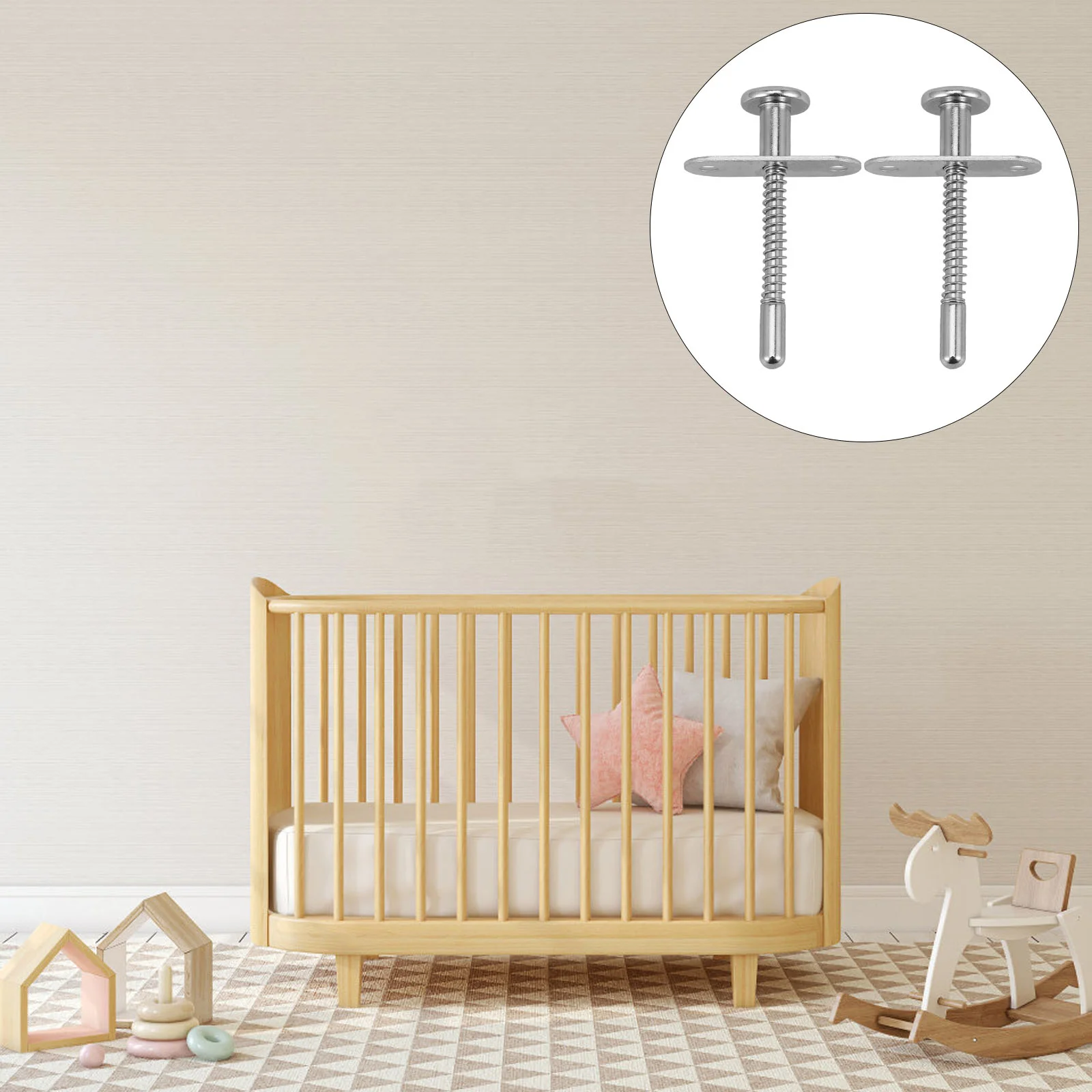 2-Pcs-Crib-Accessories-Cot-Screen-Plunger-Pin-Latches-to-Open-Spring ...