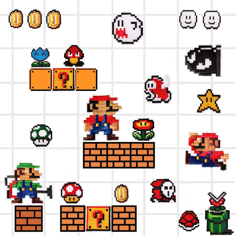 Pixel-Game-Nost-lgico-Iron-on-Patches-Figuras-dos-Desenhos-Animados ...