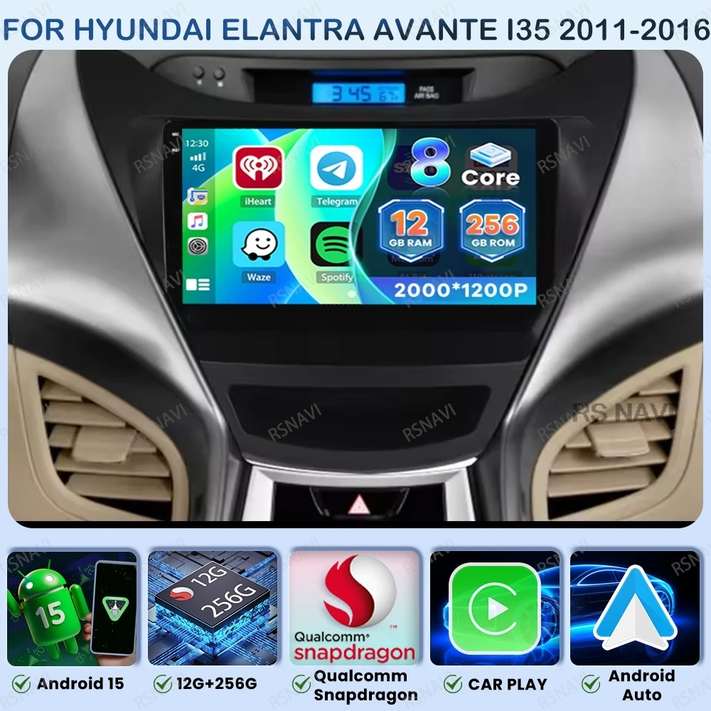 Android 15 Car Radio For Hyundai Elantra Avante I35 2011-2016 ...