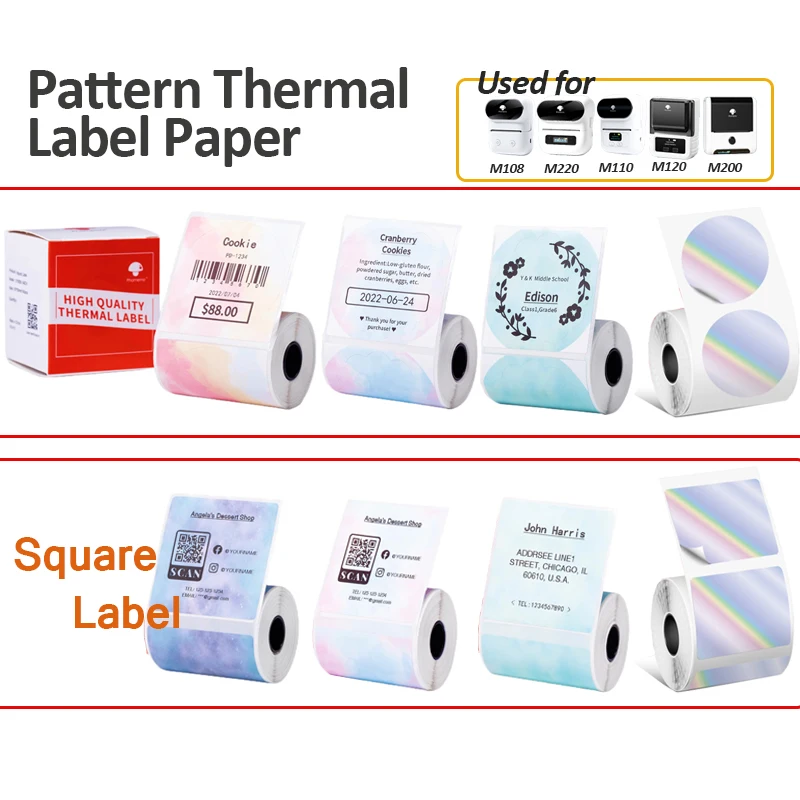 50mm-Color-Thermal-Sticker-Labels-for-Phomemo-M110-M220-M200-M120-M221 ...