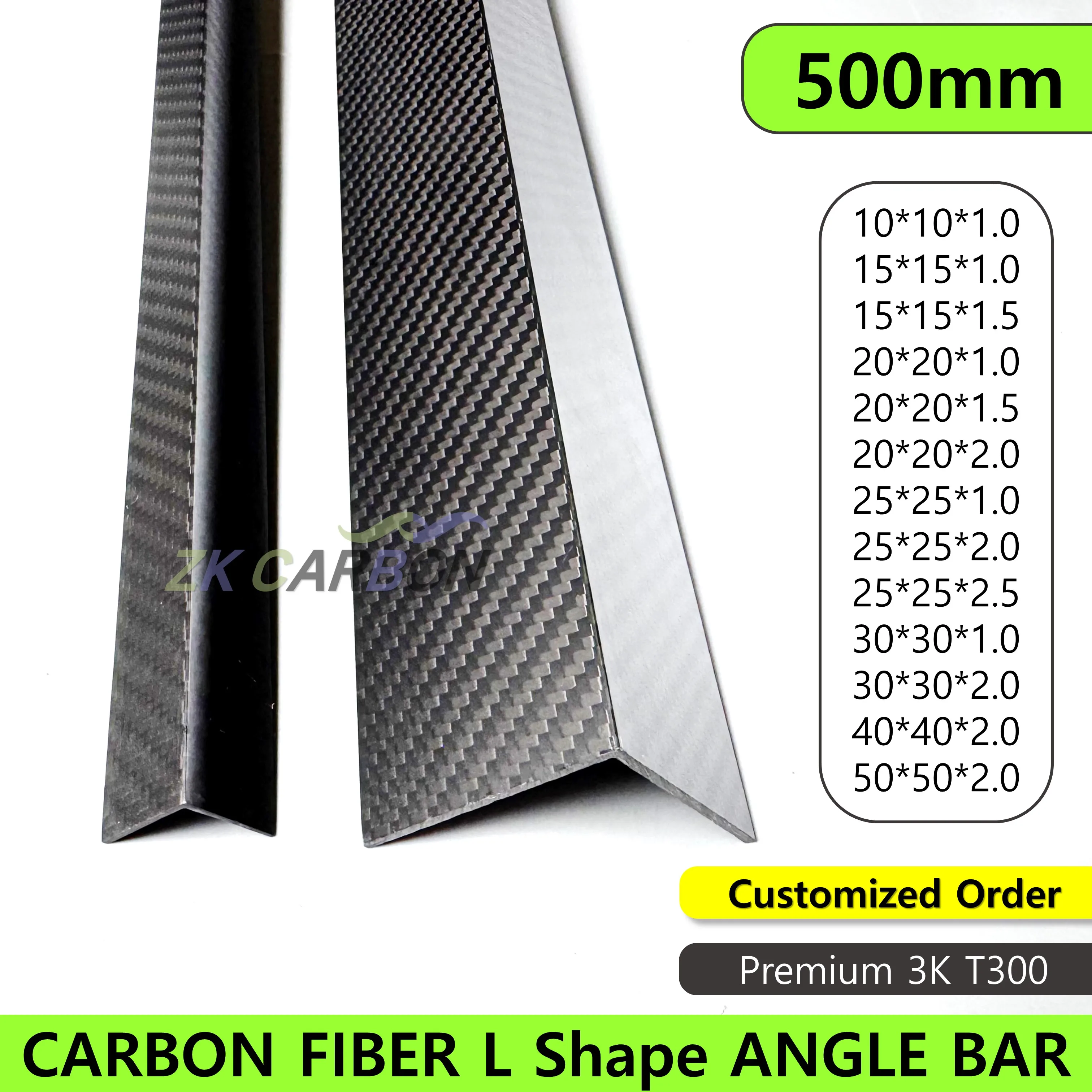 2Pcs/lot 500mm Carbon Fiber Angle Beam for Composite Tubular Structure ...