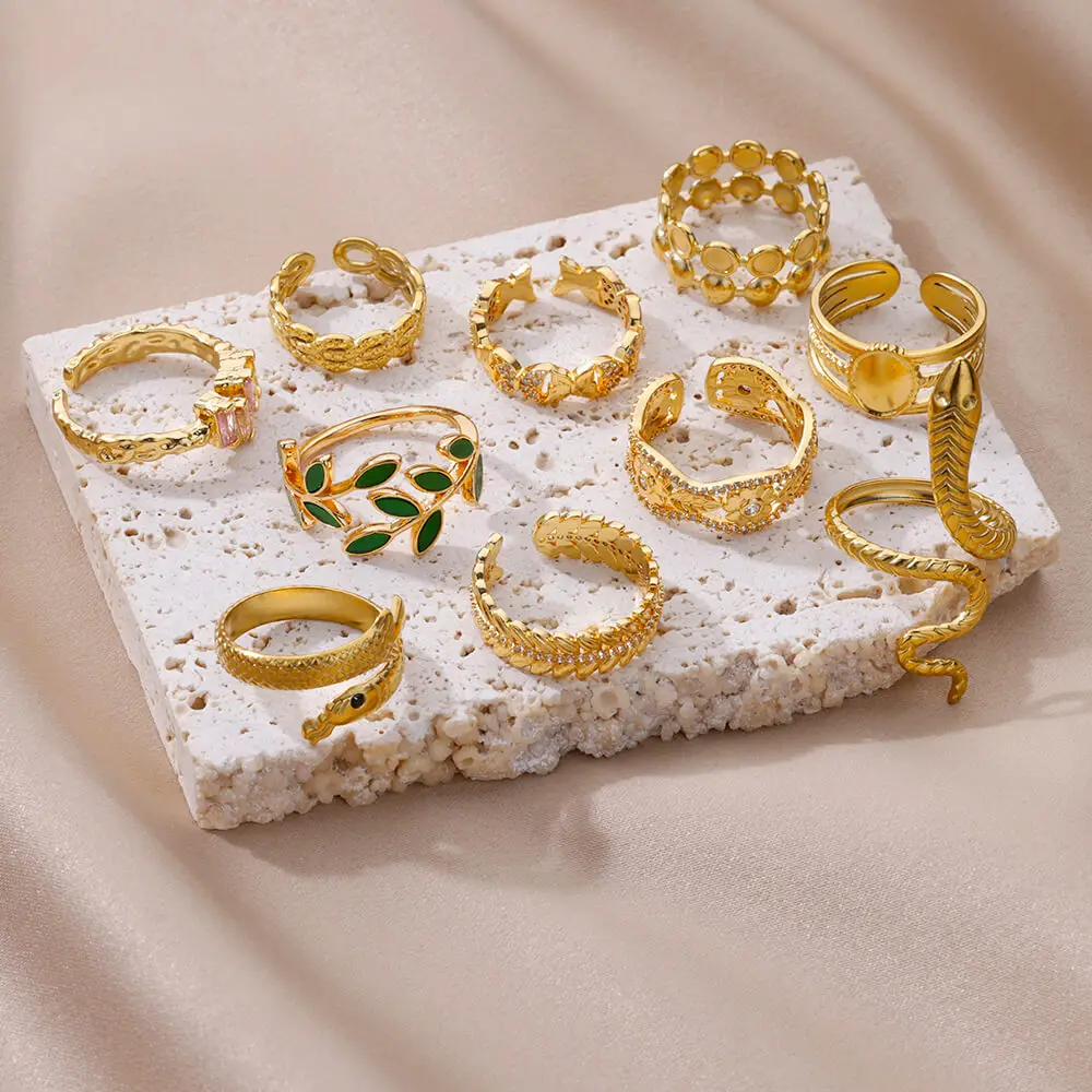 2023-Trendy-Stainless-Steel-Rings-for-Women-1pcs-Gold-Color-Adjustable ...