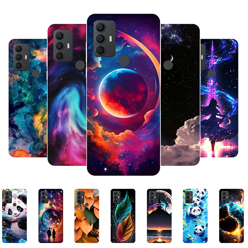 For TCL 30SE 305 306 Case Cover TCL 305 6102A Case Lovely Panda Wolf ...