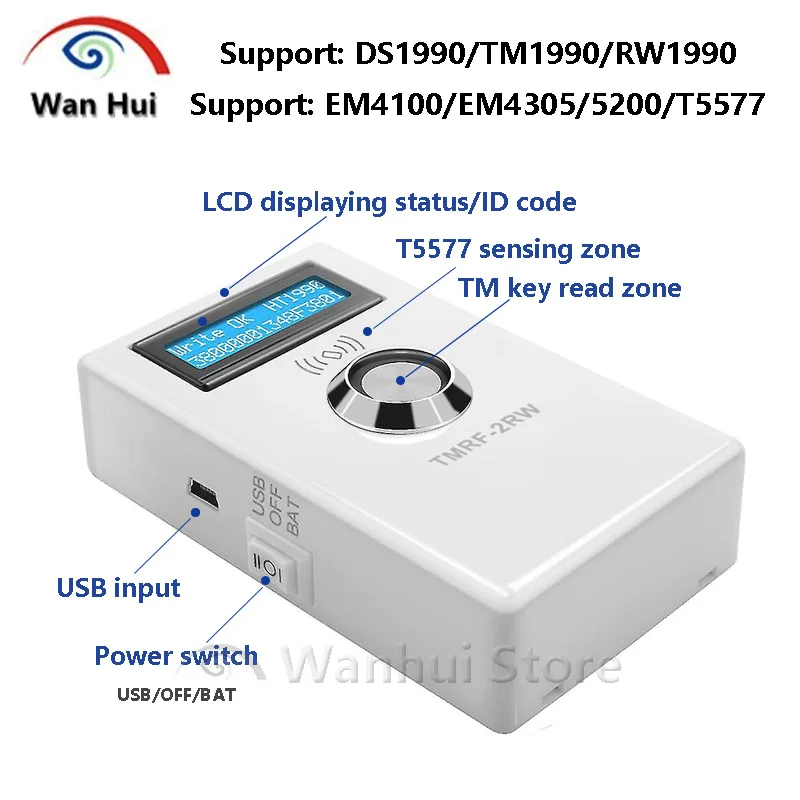 TMRF-2RW TM iButton Programmer DS1990A Cloner Копировальный аппарат DS1990A Дубликатор RFID 125 ...