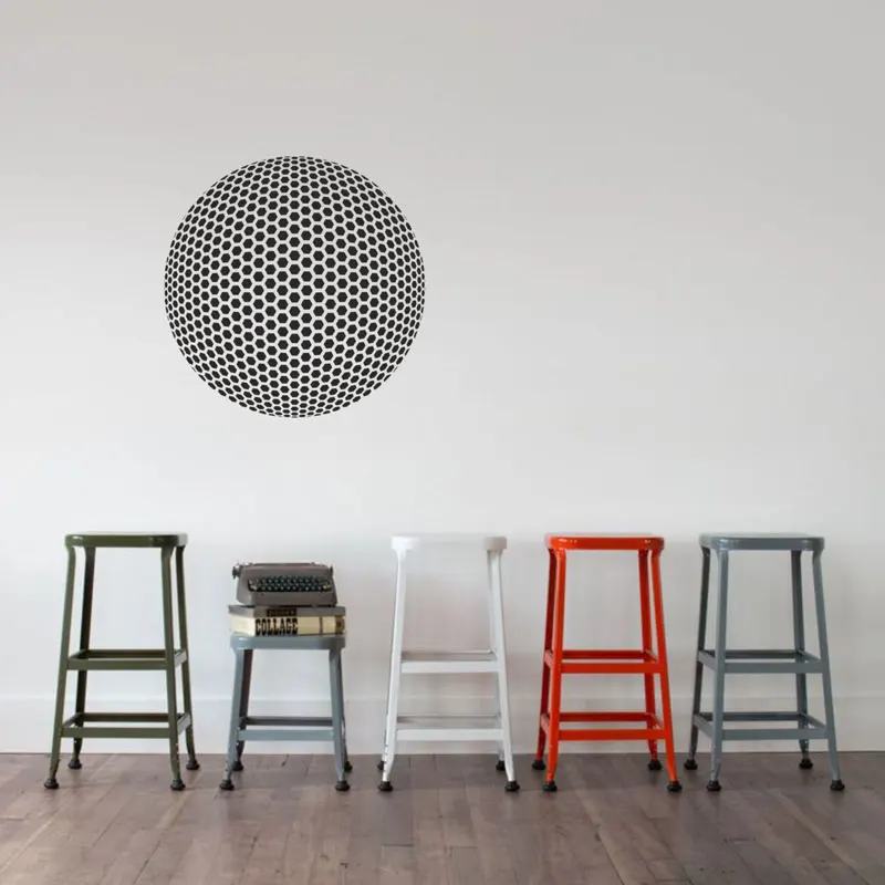 Spherical-geodesic-grid-vinyl-wall-decoration-Optical-illusion-geometry ...