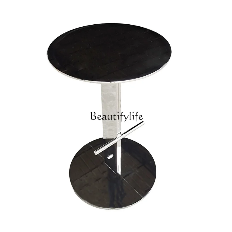 Italian-Minimalist-Stainless-Steel-High-Chair-Metal-Modern-Bar-Front ...