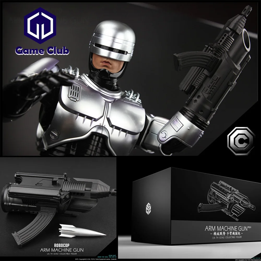 Collection CGL TOYS PE01 1/6 Black Robocop Arm Machine Gun Arm Machine ...