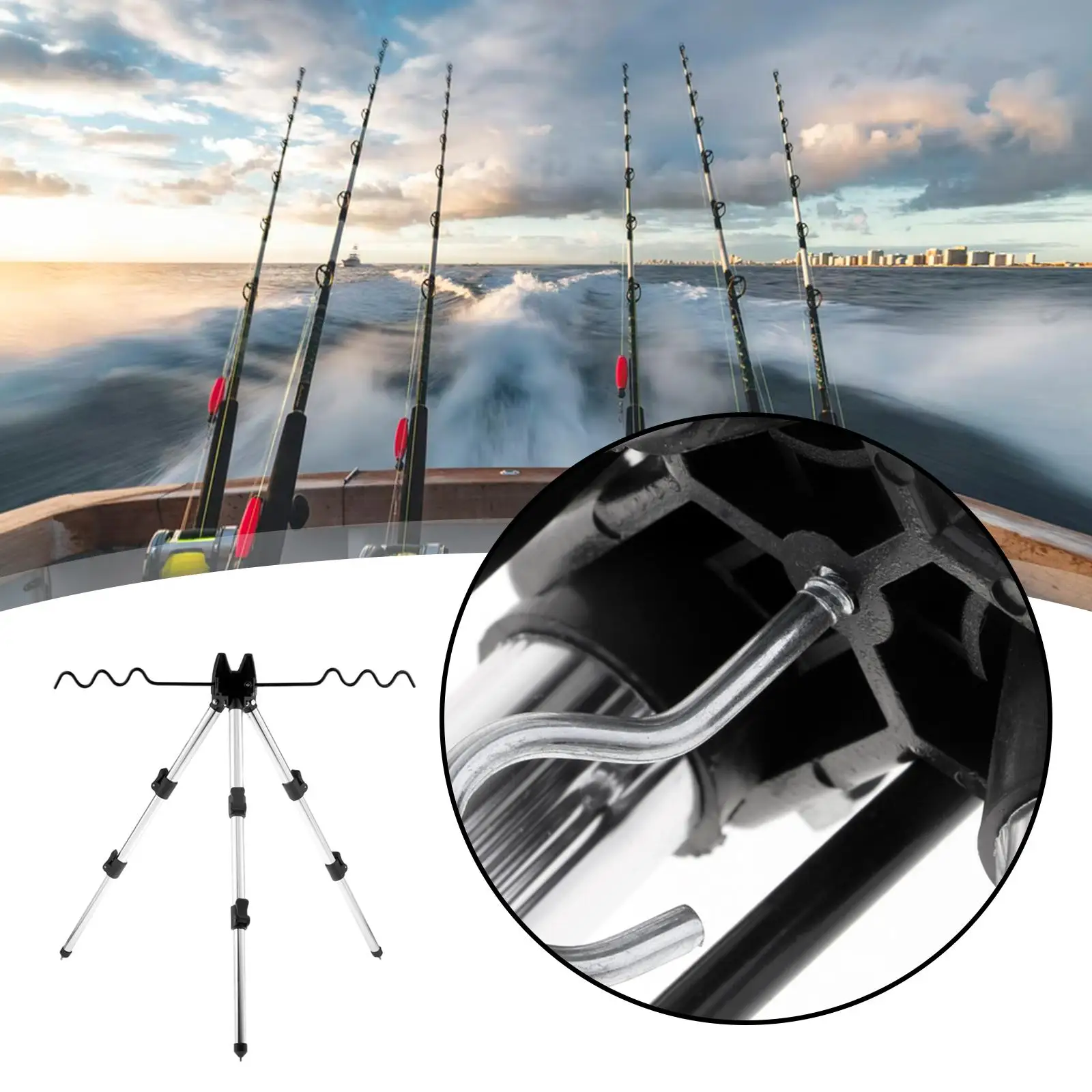 Aluminum-Telescopic-Fishing-Rod-Tripod-Stand-Rest-for-Sea-Beach-Shore ...