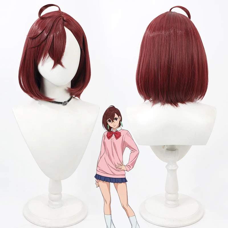 Anime-Dandadan-Cosplay-Momo-Ayase-Wig-Short-Wine-Red-Bobo-Heat ...