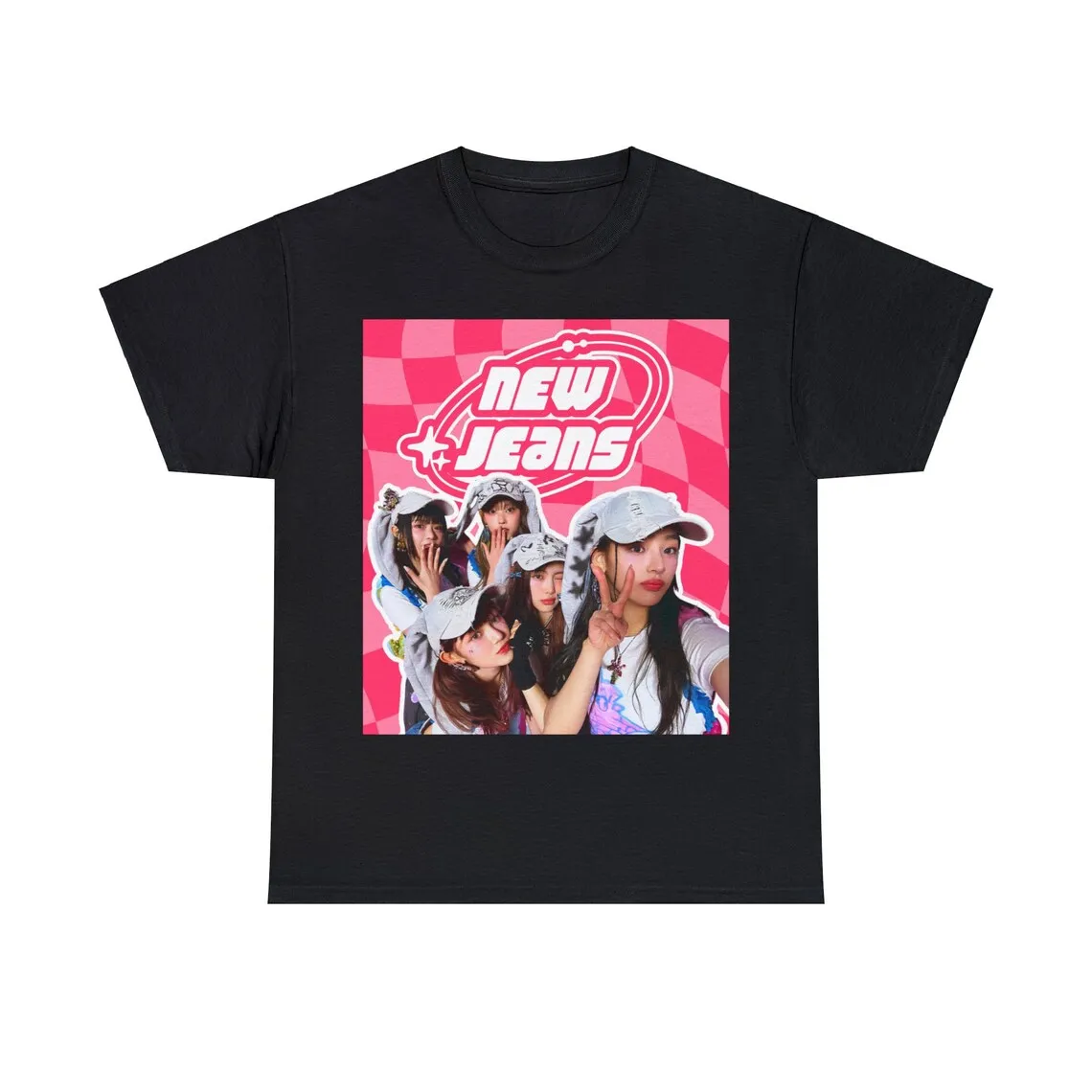 NewJeans-Pink-Retro-Graphic-Vintage-Shirt-NewJeans-Kpop-Merch-Gift-for ...