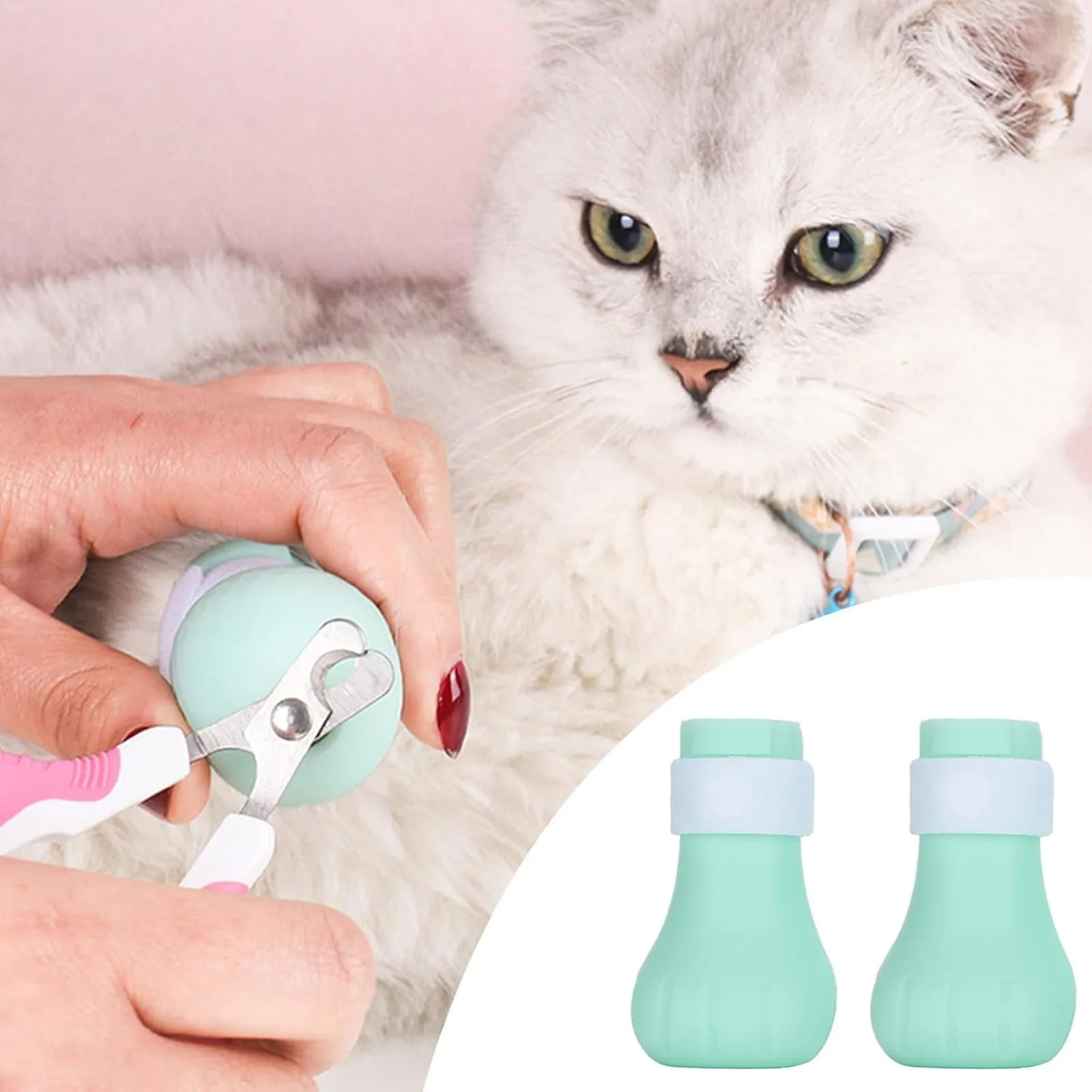 4Pcs/set Adjustable Anti-scratch Cat Foot Shoes for Grooming Bath ...