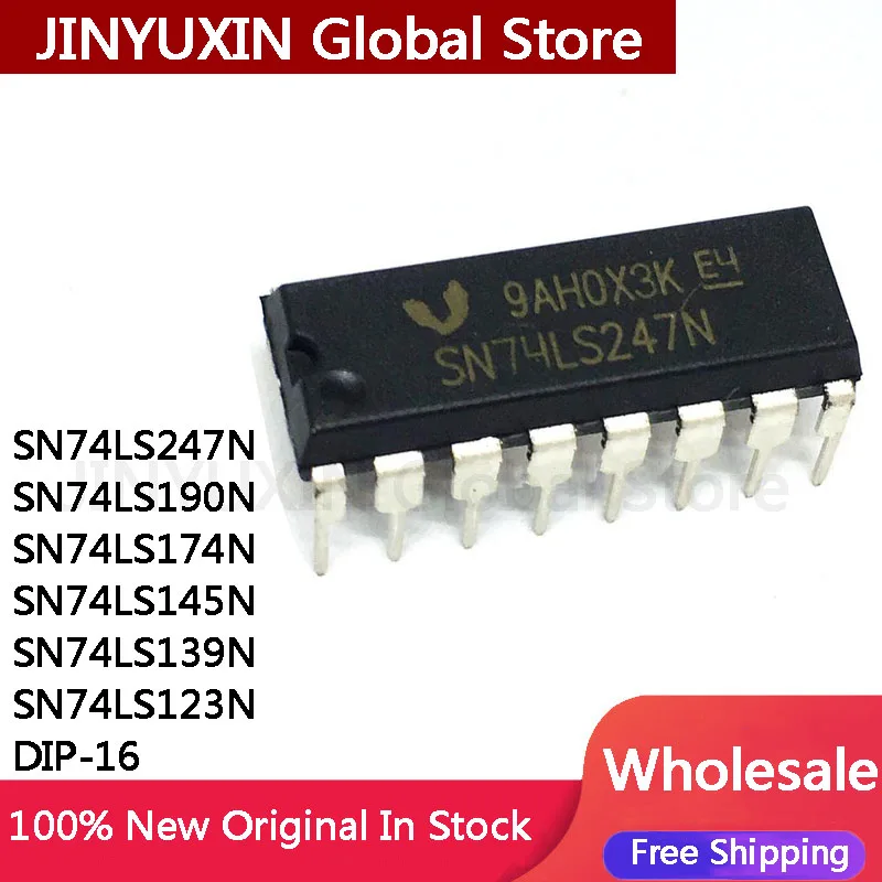 10PCS-74LS247-DIP-16-74LS174-74LS145-74LS1139-SN74LS247N-SN74LS190N ...