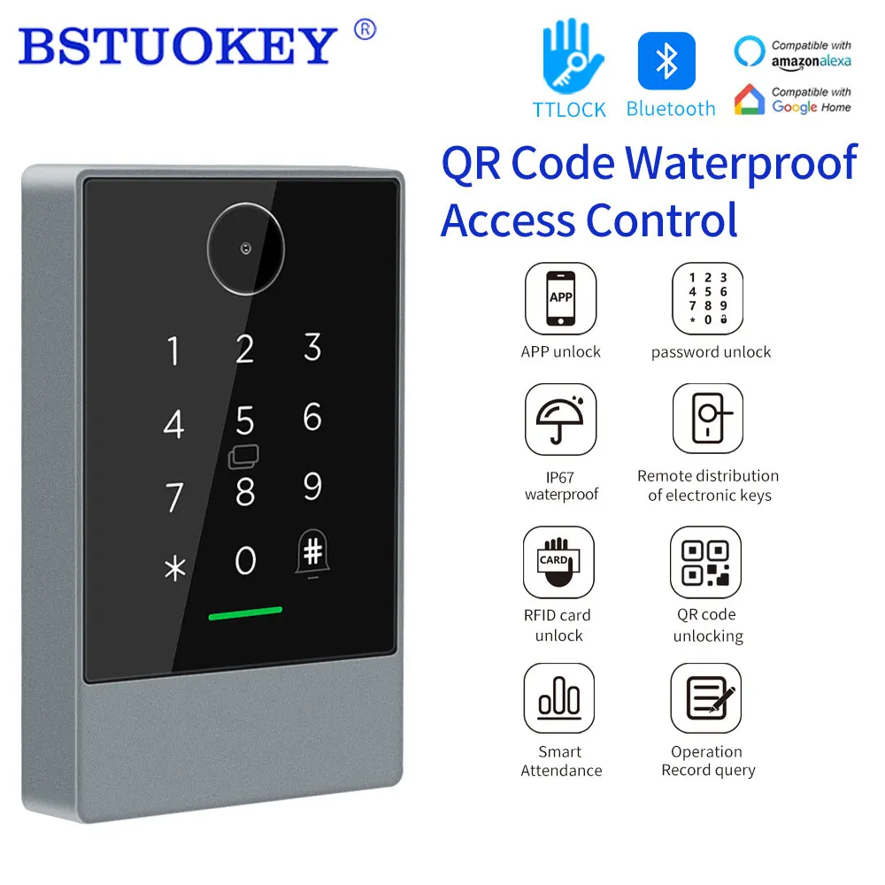 Access Control Outdoor Qr Code Keypad Reader 13.65Mhz TTLOCK & TTHotel ...