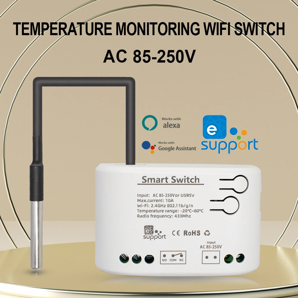Smart Temperature Switch 3000W 12V 24V 220V Monitoring Thermostat 1CH ...