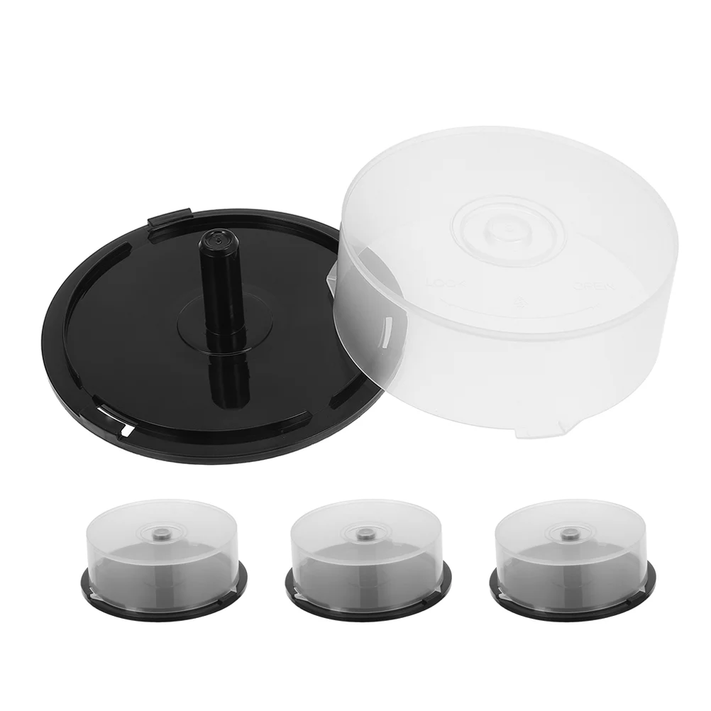 4 Pcs Empty Cd Dvd Storage Bucket Disc Cake Box Spindle Vinyl Record ...