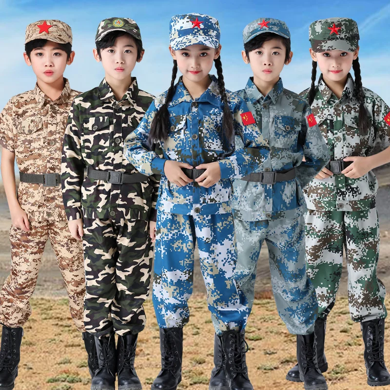 Boys Military Training Uniforms Children Combat Tactical Camouflage ...