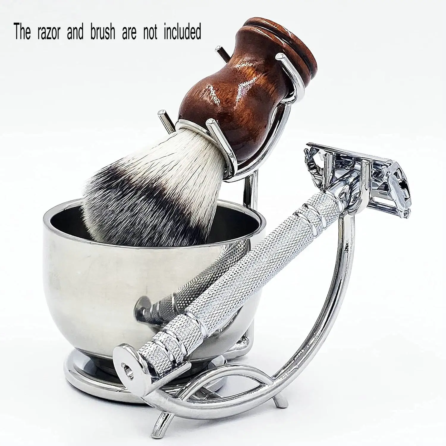 Stainless-Steel-Design-Shaving-Stand-and-Shave-Soap-Bowl-Unbreakable ...