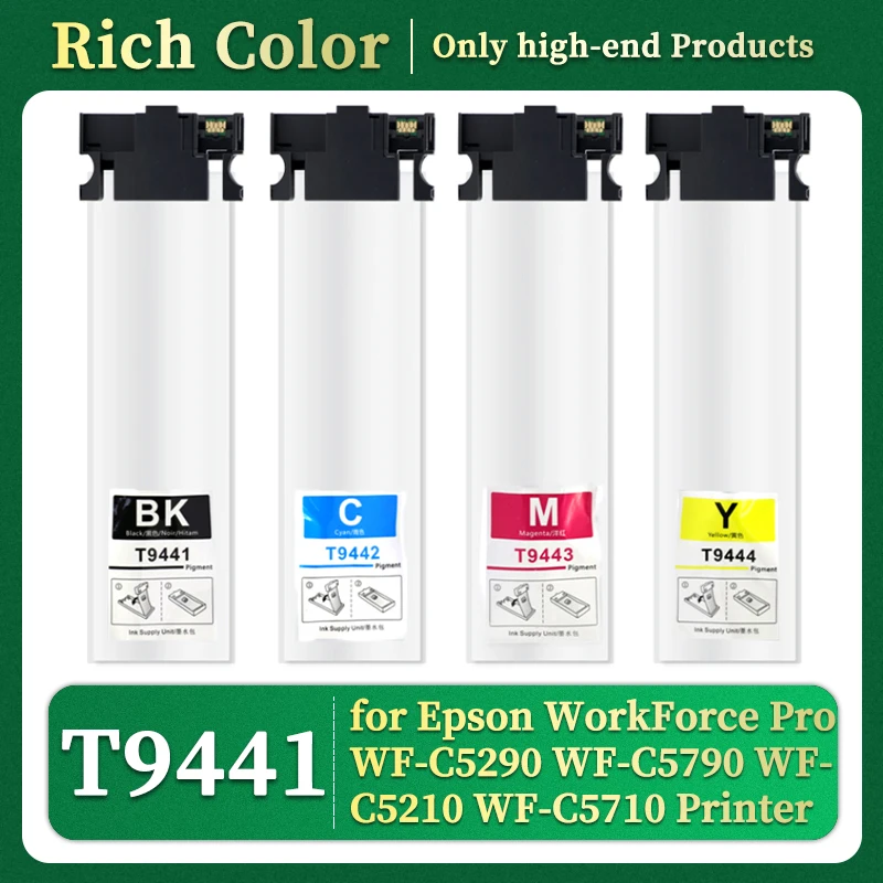 NEW-T9441-T9441-T9444-Pigment-Ink-Bag-With-Chip-For-Epson-WorkForce-Pro ...