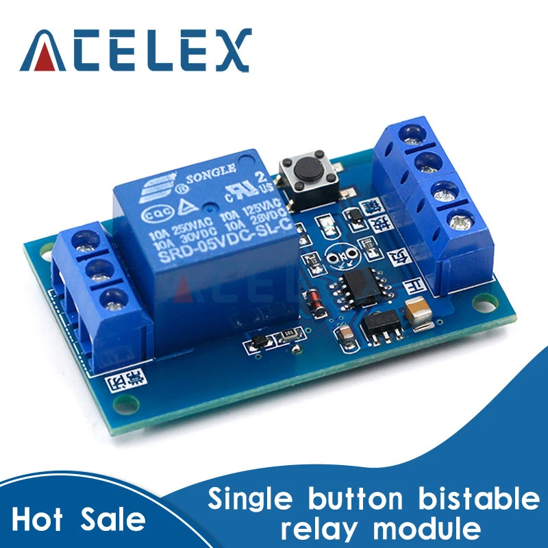 5v/12v/24v Single Bond Button Bistable Relay Module Modified Car Start ...