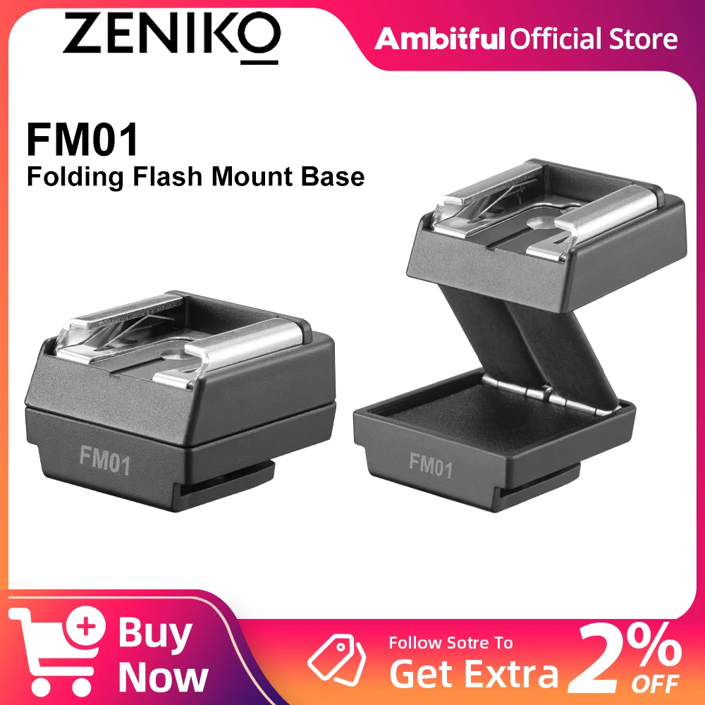 ZENIKO FM01 Folding Flash Mount Base Universal Hot Shoe for Godox iT30 ...