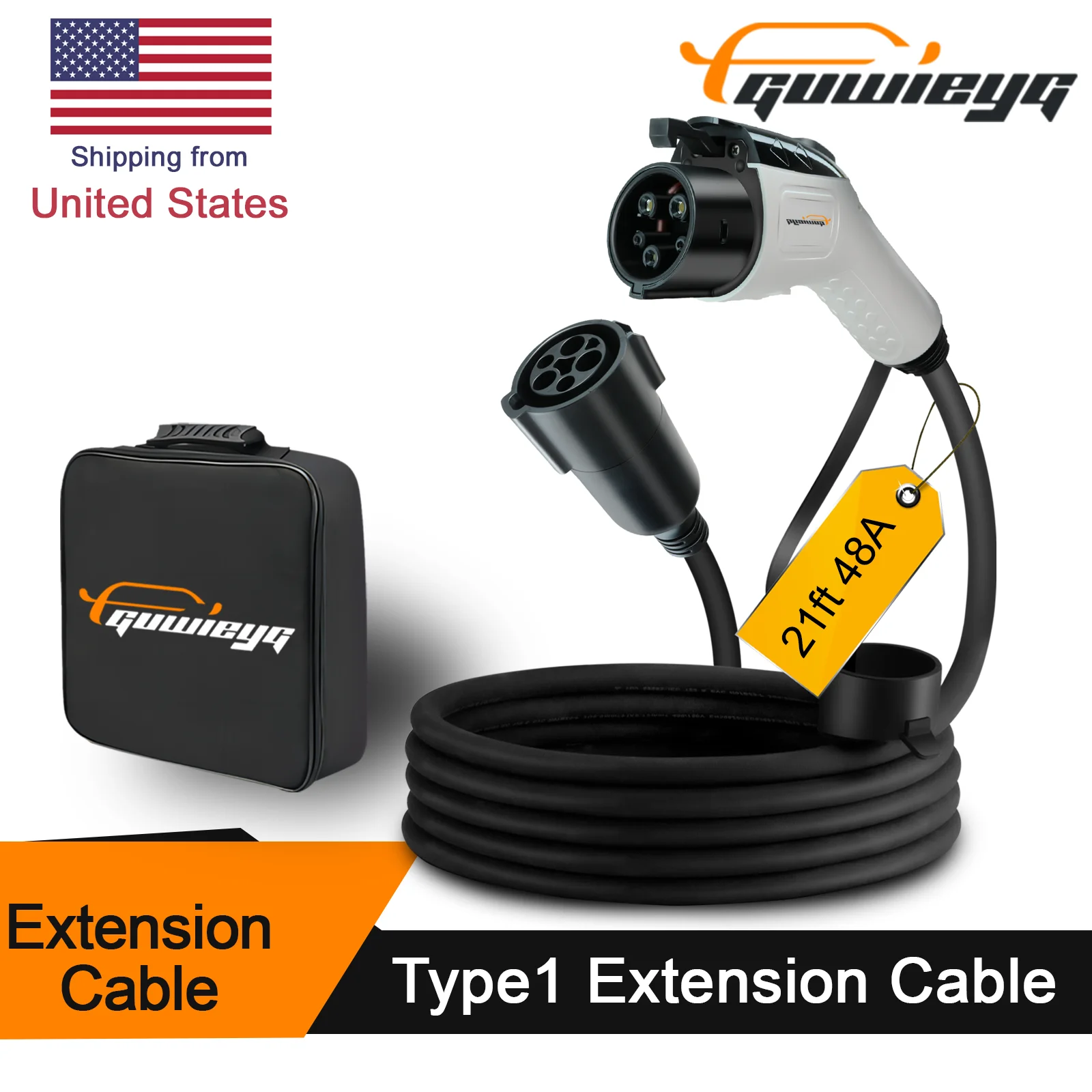 GUWIEYG-Type1-Extension-Cord-Compatible-with-J1772-EV-Charger-21ft-250V ...