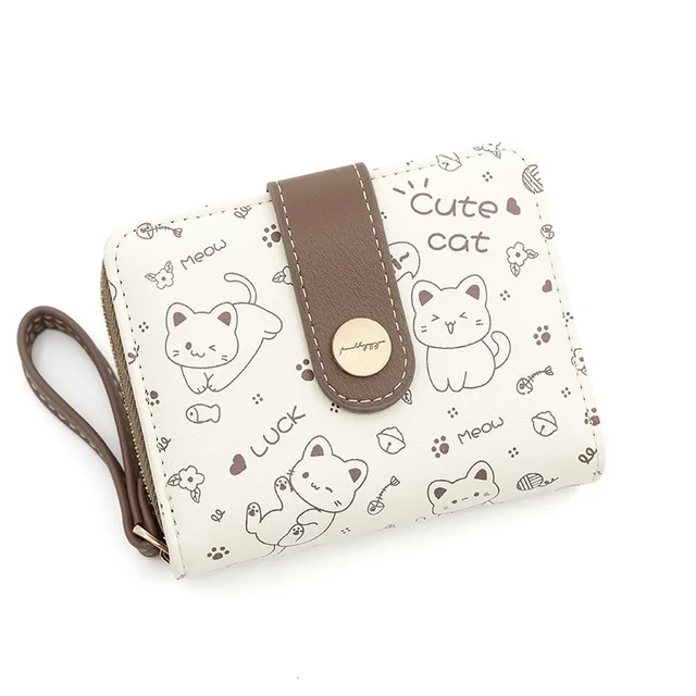 Japanese Cute Cat Girls Wallet Short Student Id/Bank Card Holder Money ...