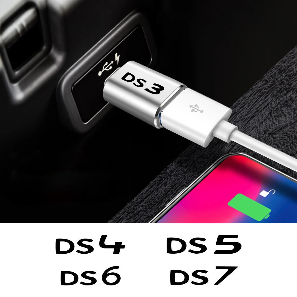 Adaptador de tipo C a USB para coche, accesorios de herramientas para DS Spirit DS3 Cabrio ...