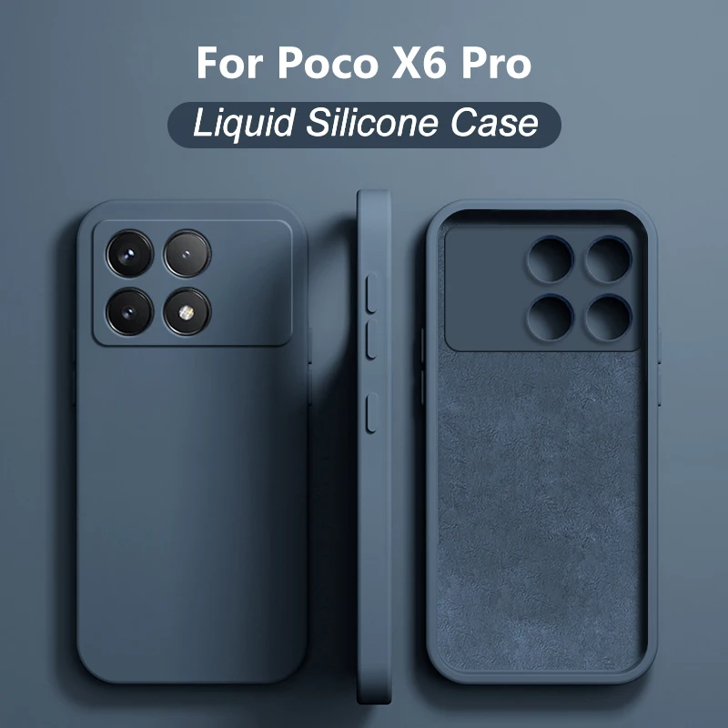 Poco-X6-Pro-Case-Original-Square-Liquid-Silicone-Soft-Cover-For-Xiaomi ...