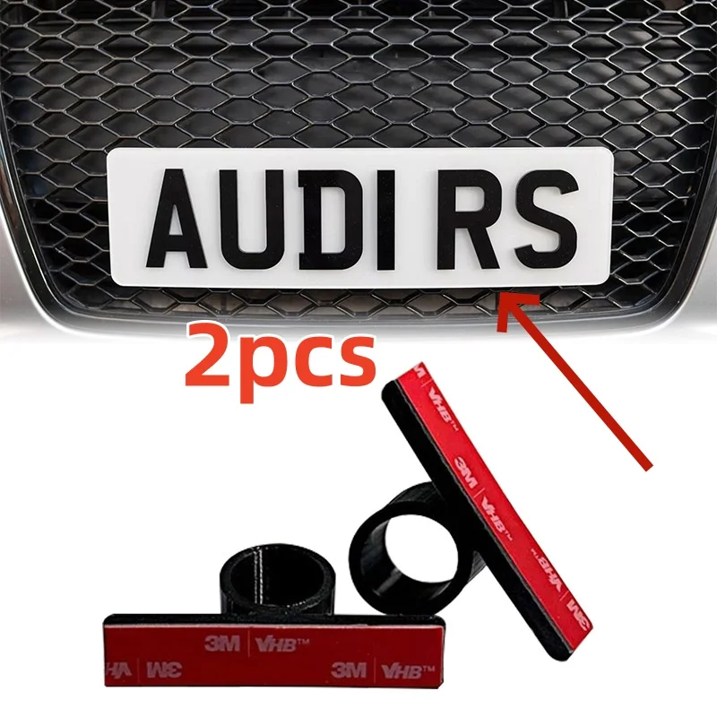 2PCS Number Plate Clips Holders Kits For Audi Honeycomb Grills License ...
