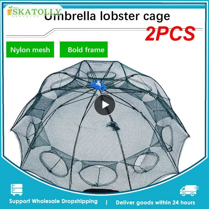 2PCS-12-16-20Hole-Automatic-Fishing-Net-Fishing-Trap-Portable-Folding ...