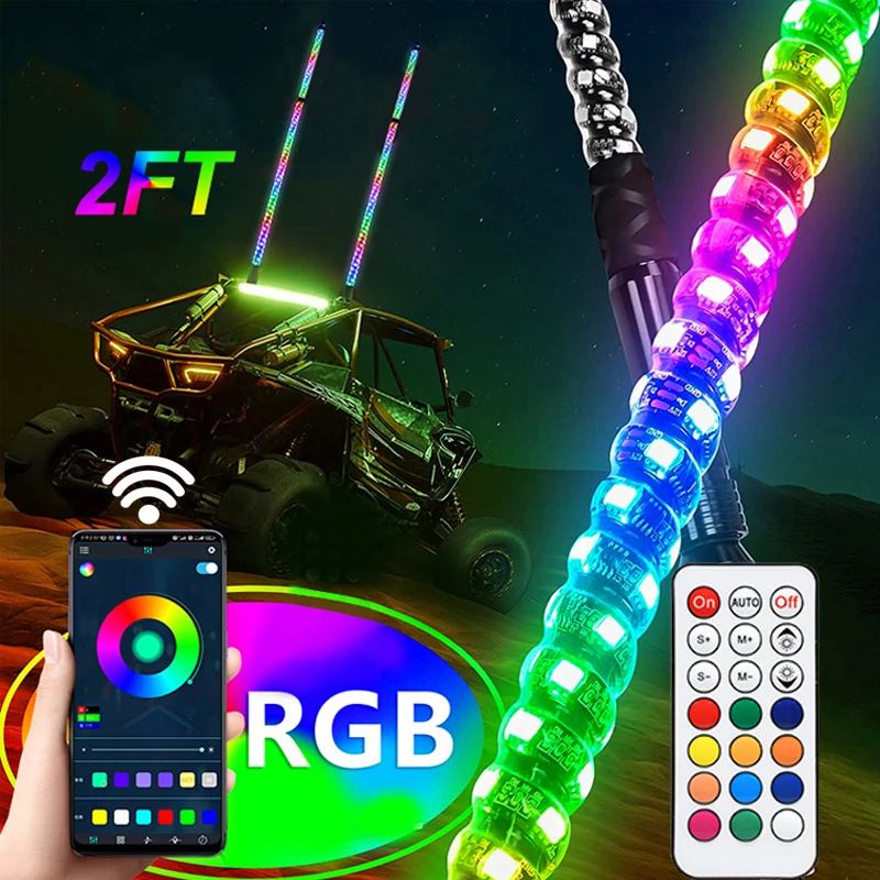 12V-LED-Flagpole-Lamp-RGB-Whip-Lights-Flag-Pole-RF-Remote-Control-APP ...
