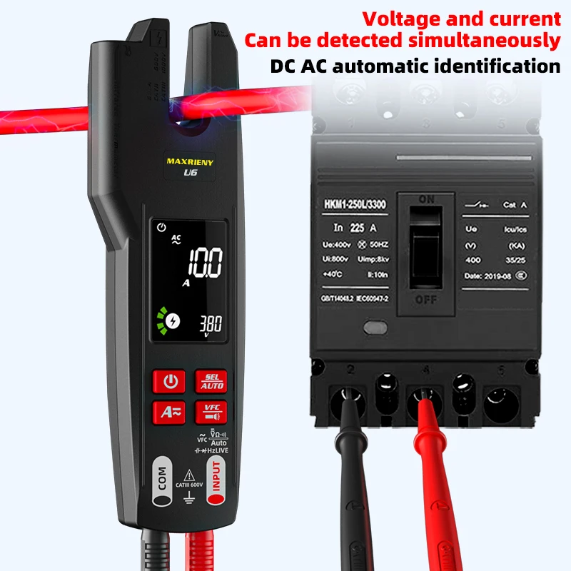 Digital-Fork-Clamp-Meter-600A-Current-Open-Jaw-Ammeter-Multimeter-DC-AC ...