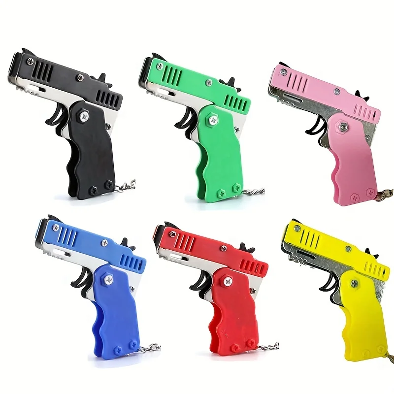 Metal-Toy-Gun-Mini-Burst-Folding-Rubber-Band-Gun-Alloy-Model-Gun ...