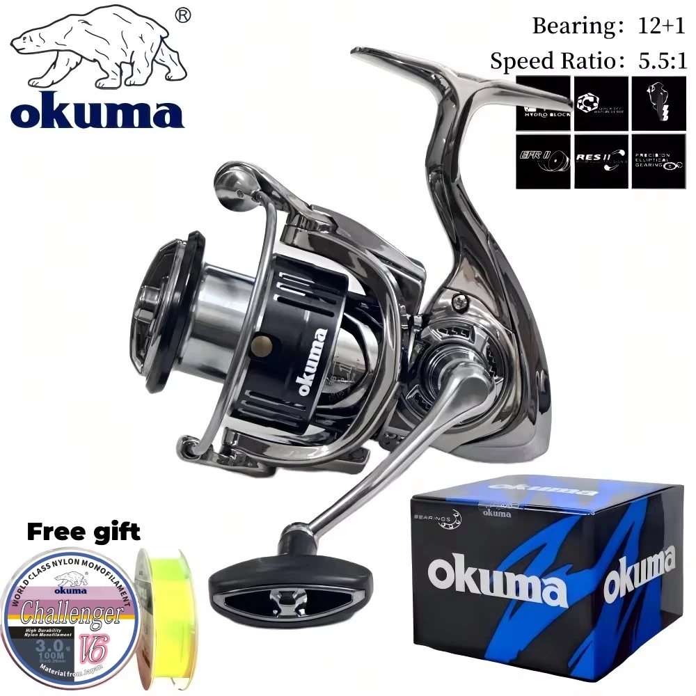 OKUMA-Spinning-reel-Metal-Performance-Fishing-Reel-15KG-MaxDrag-12 ...