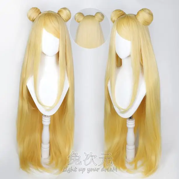 Prestige Ocean Song Seraphine Cosplay Wig Buns Lol 100cm Long Straight ...