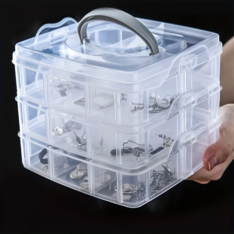 1pc-3-Tier-18-Grid-Transparent-Adjustable-Stackable-Compartment-Slot ...