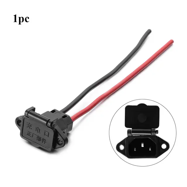 E-bike Battery Charging Plug Three Vertical Charging Socket with 12AWG ...