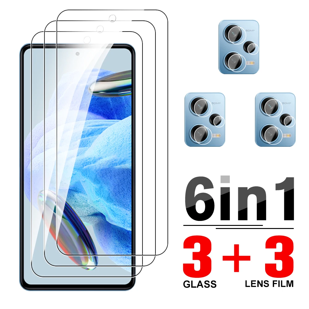 6in1 Protective Glass Case For Xiaomi Redmi Note 12 Pro Tempered glass ...