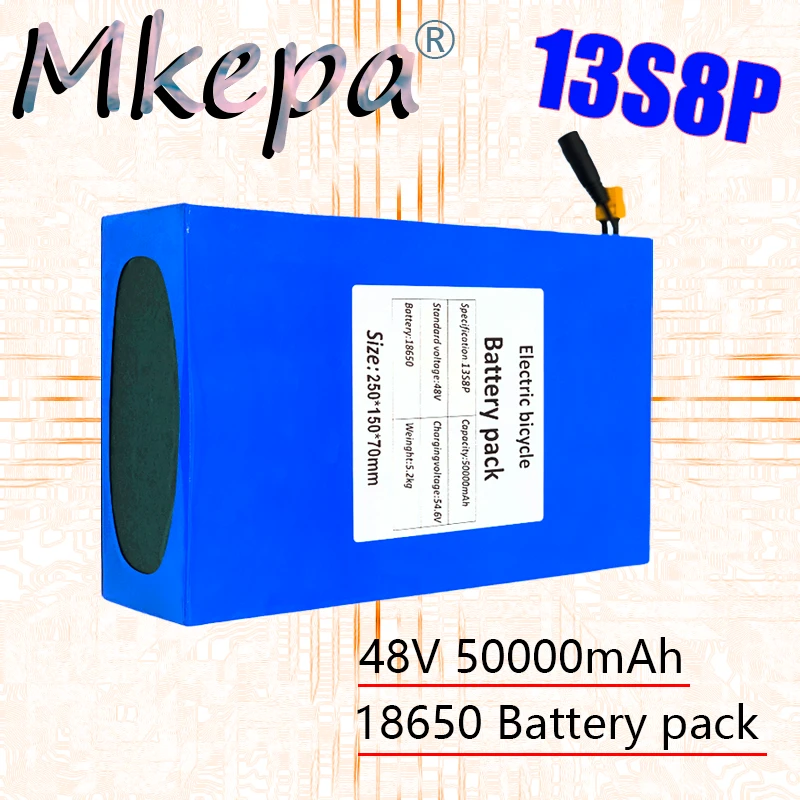 13S8P 48V 50000mAh battery 18650 13S8P Lithium Battery Pack 1000W ...
