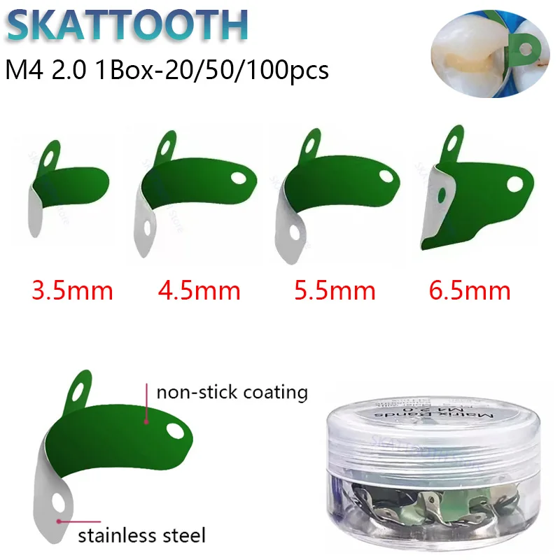 Non-Stick-Dental-Matrix-Bands-M4-2-0-Metal-Matrices-with-PTFE-Coat ...