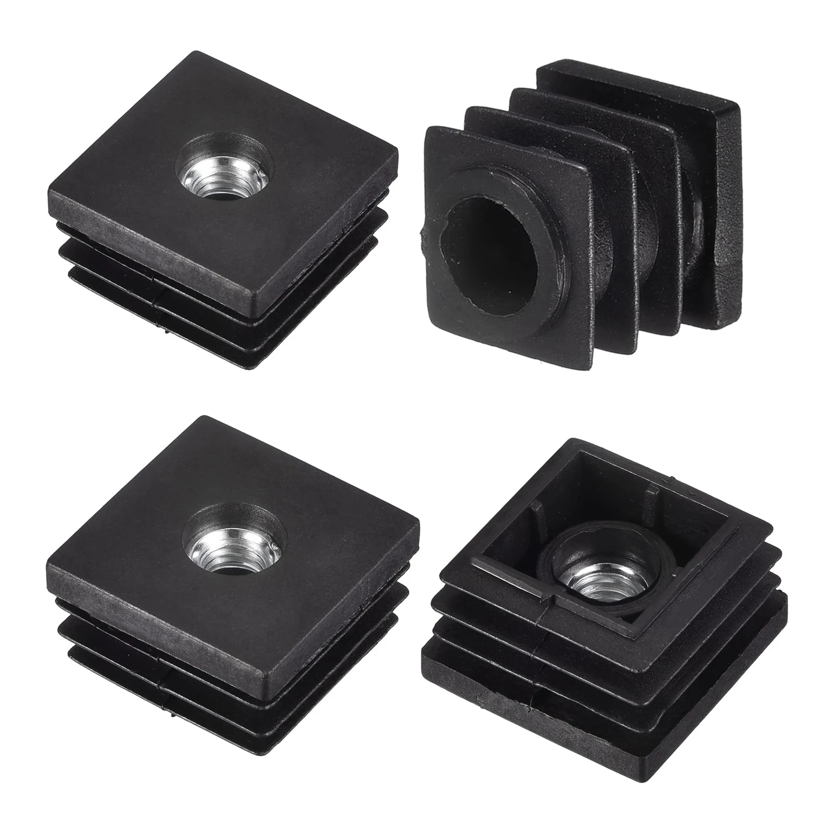4/8/12 Stuks Plastic Vierkante Pijp Pluggen Met Moer M6 M8 M10 Gat ...