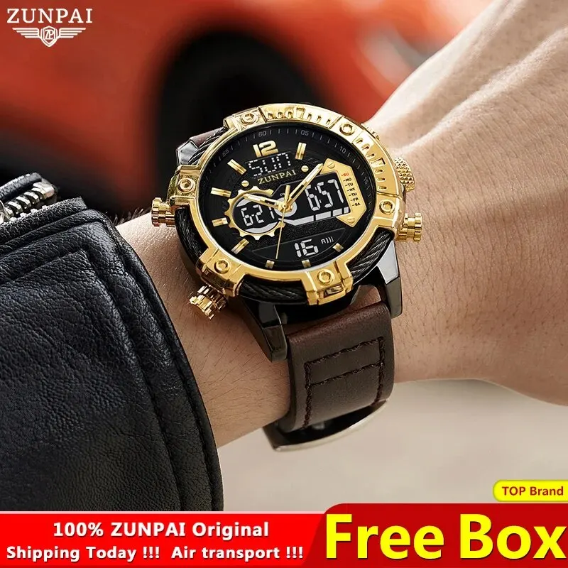 ZUNPAI-Original-Men-s-Watch-Top-Brand-Luxury-Leather-Sports-Watch-Gold ...