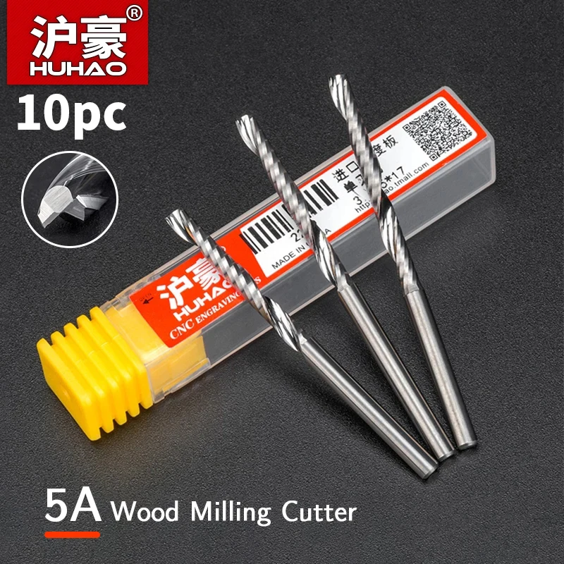 HUHAO-10pcs-lot-3-175mm-CNC-Wood-Cutter-Single-Flute-Spiral-Cutter ...